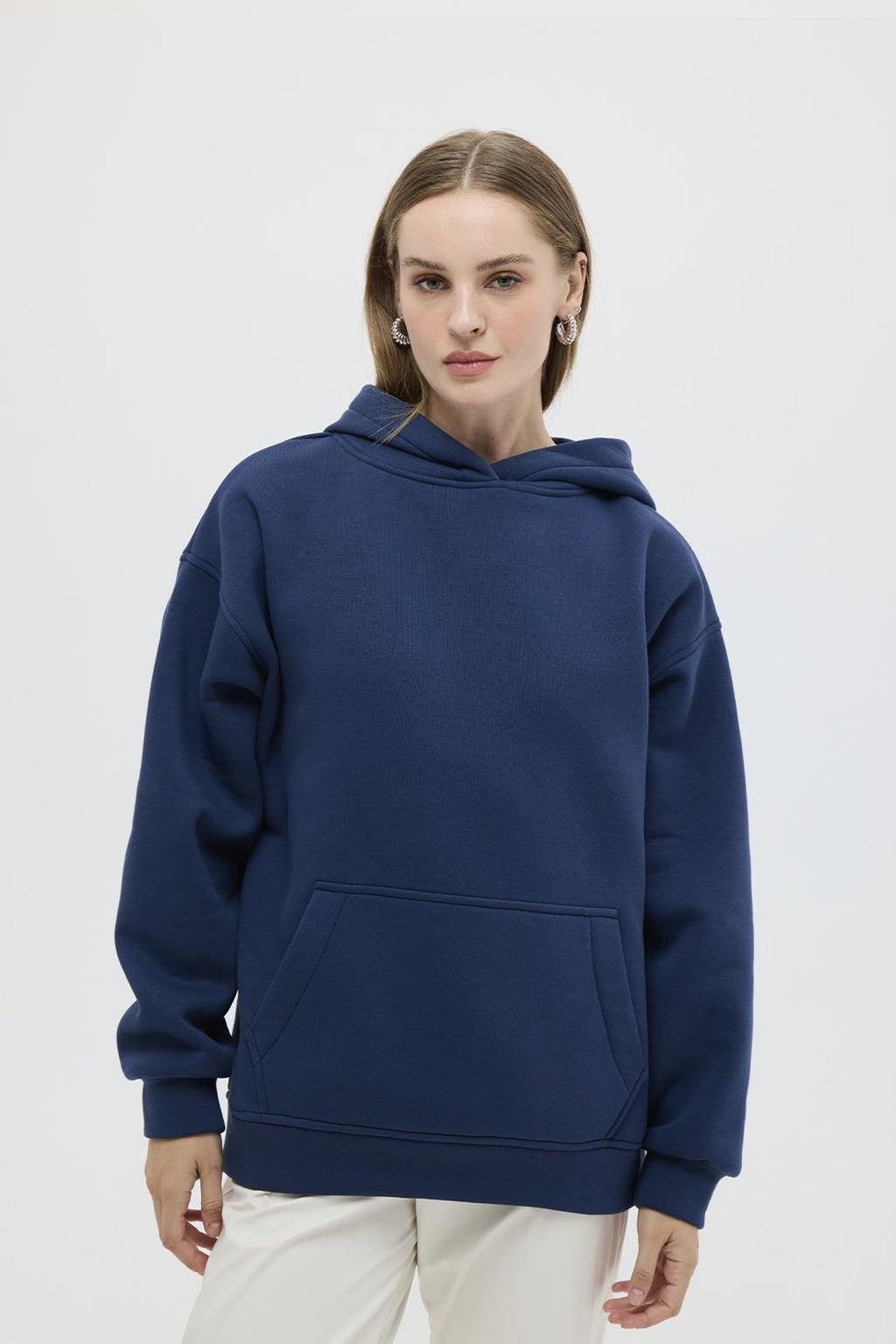 Hooded Sweatshirt Blue – Kadriye Baştürk Global